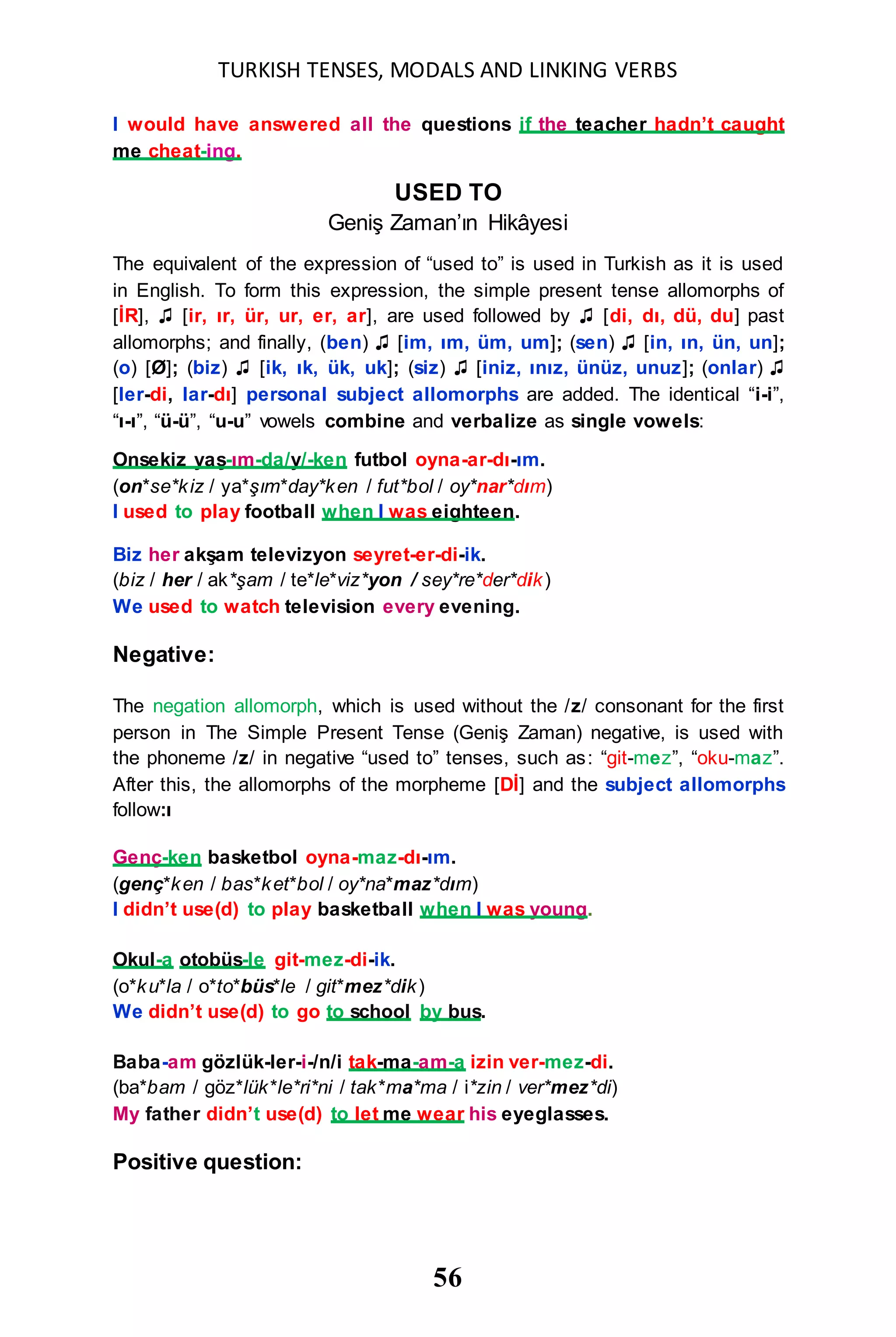 Turkish tenses, modals , linking verbs and their english equivalents ...