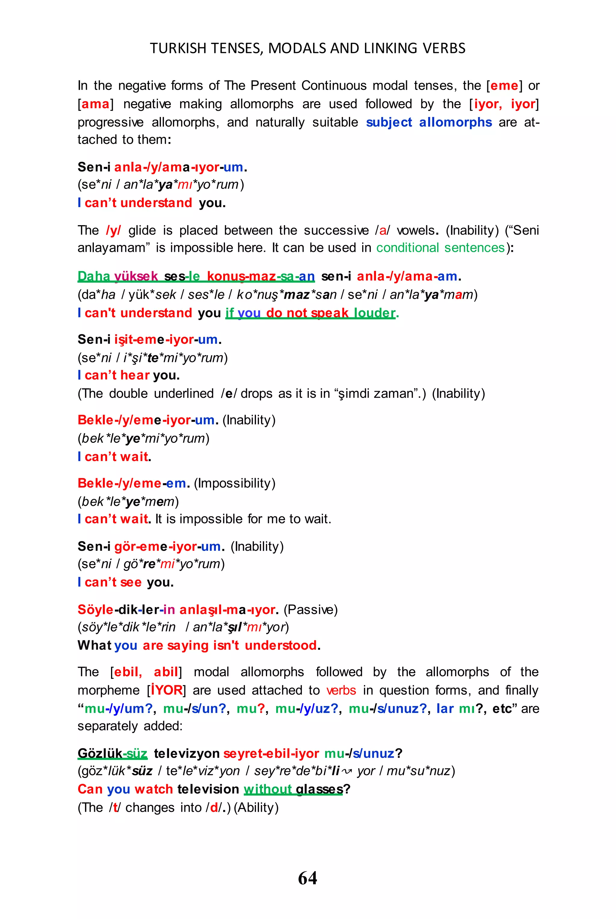 Turkish tenses, modals , linking verbs and their english equivalents ...