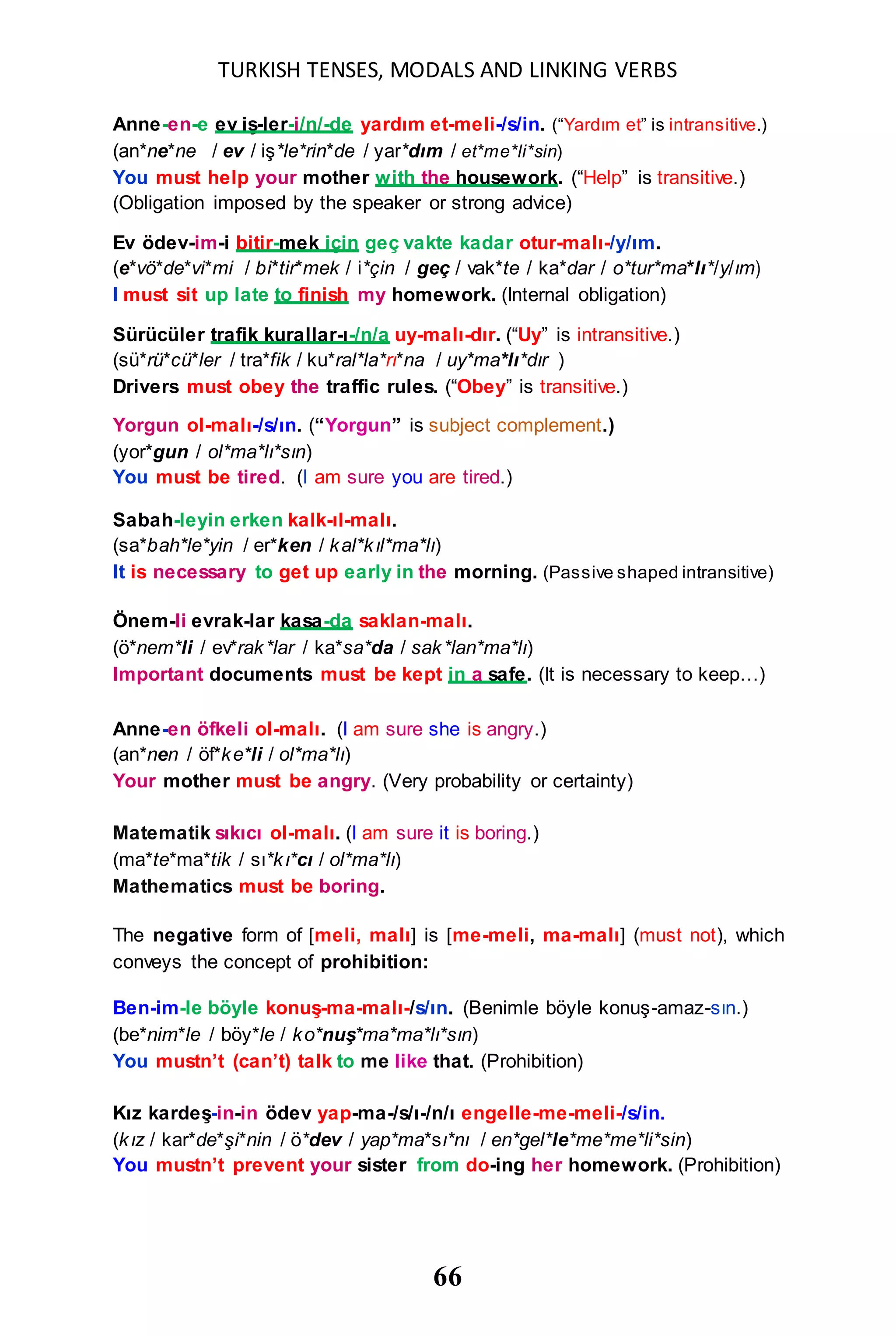 Turkish tenses, modals , linking verbs and their english equivalents ...