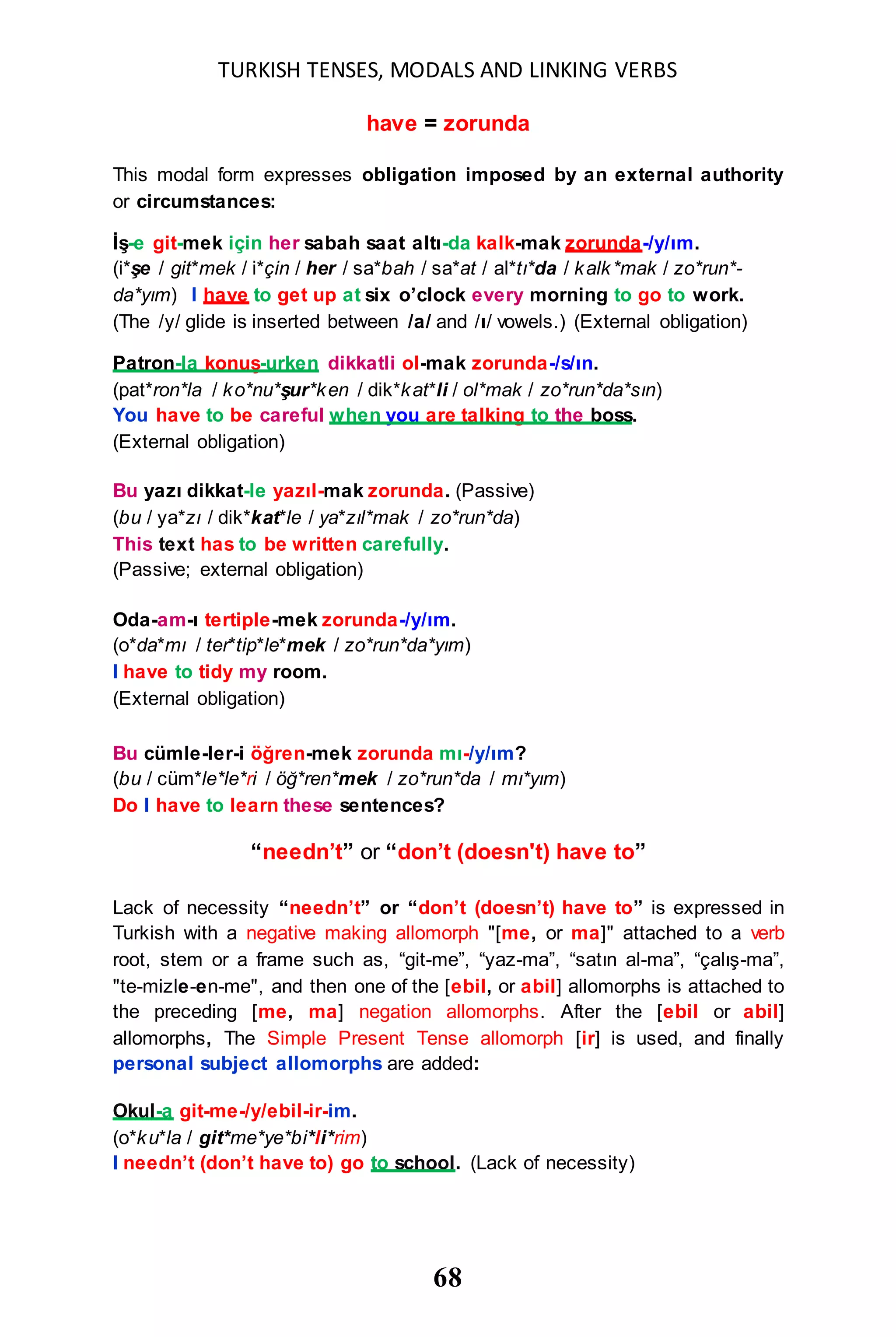 Turkish tenses, modals , linking verbs and their english equivalents ...