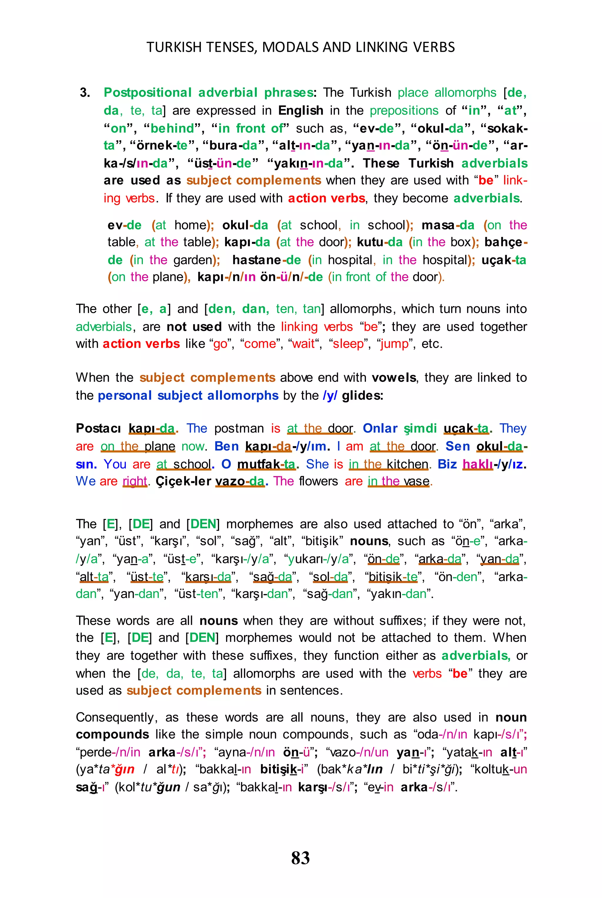 Turkish tenses, modals , linking verbs and their english equivalents ...
