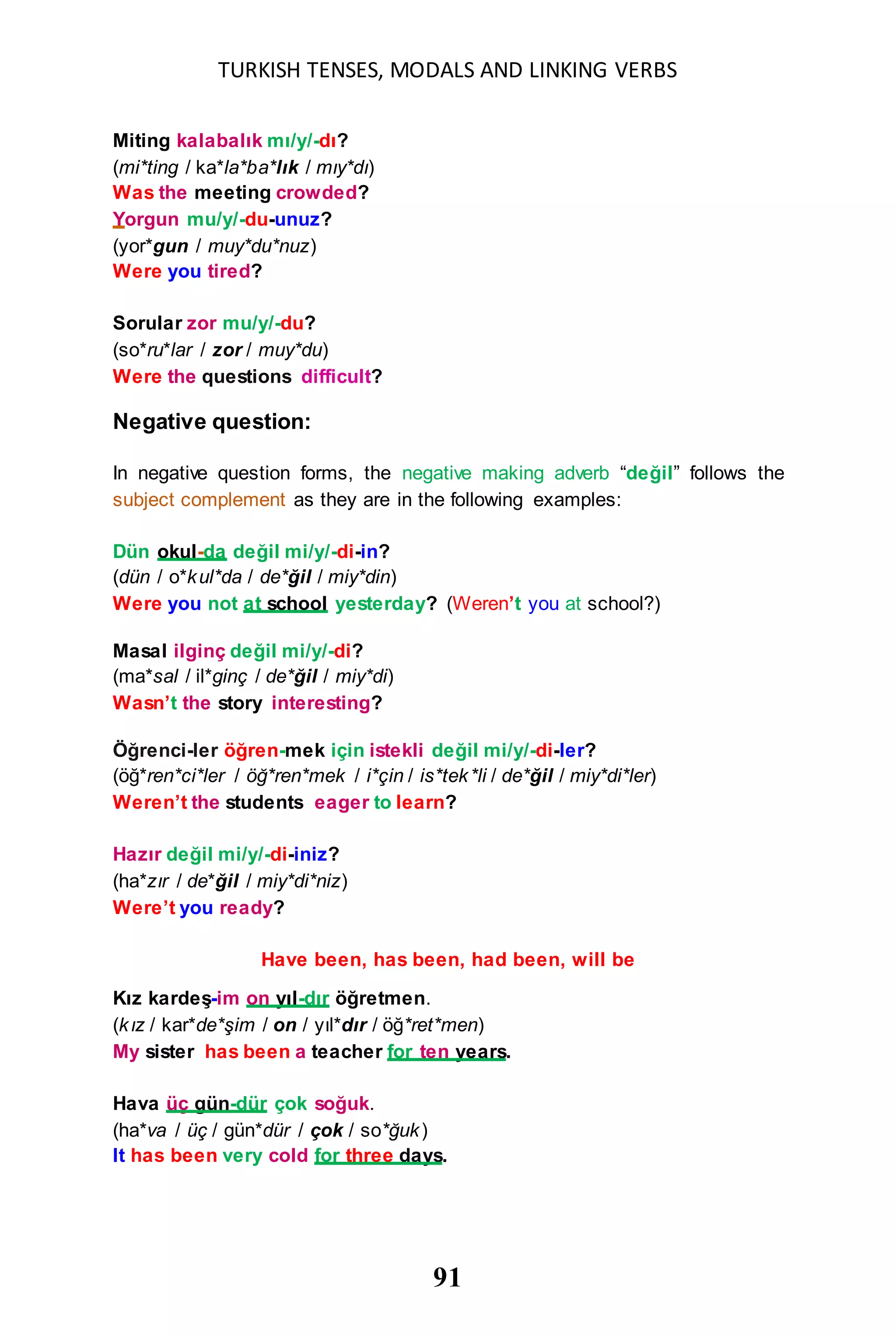 Turkish tenses, modals , linking verbs and their english equivalents ...