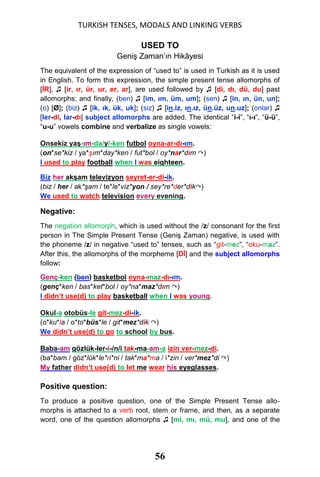 Turkish tenses, modals, linking verbs and their english equivalents ...