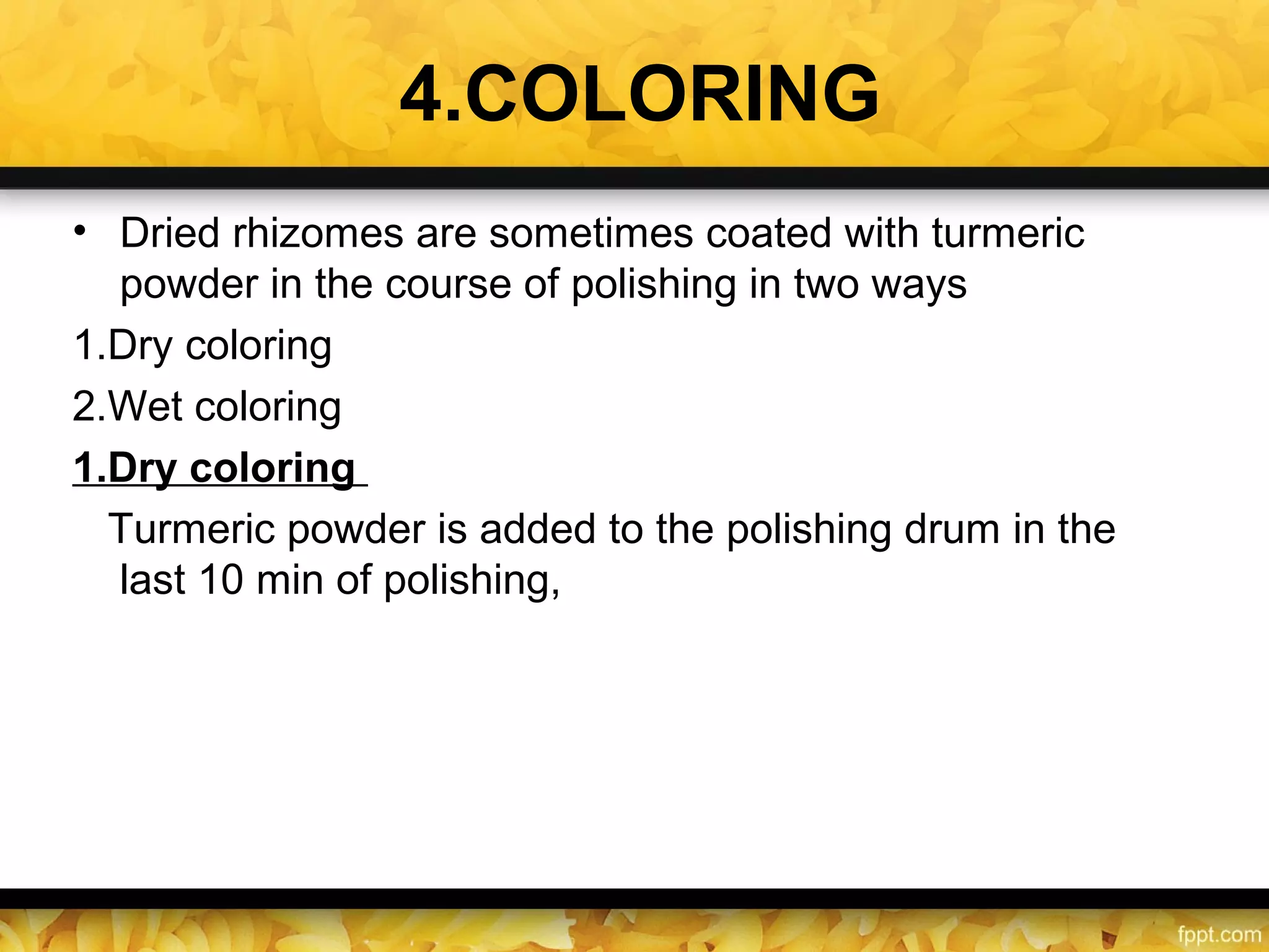 TURMERIC PROCESSING | PPT