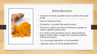 introduction of turmeric the golden spice | PPTX