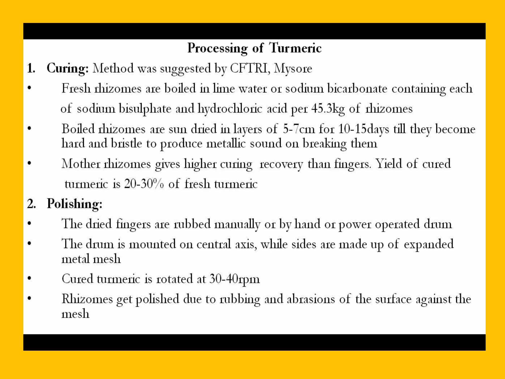 Turmeric Processing | PPTX