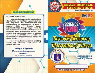 MVTS Science Fair Turn-Over Ceremony 2015 | PDF
