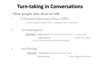 Turn taking in conversations ppt | PPTX