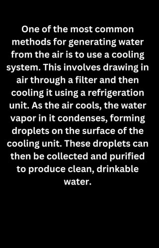 Air Fountain, Turning Air into Water! | PDF