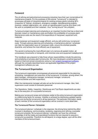 Turnaround Project Planner Primer | PDF