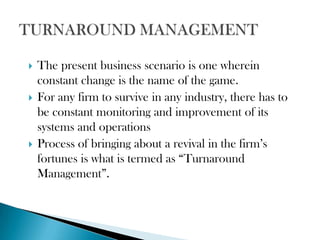 Turnaround management | PPTX