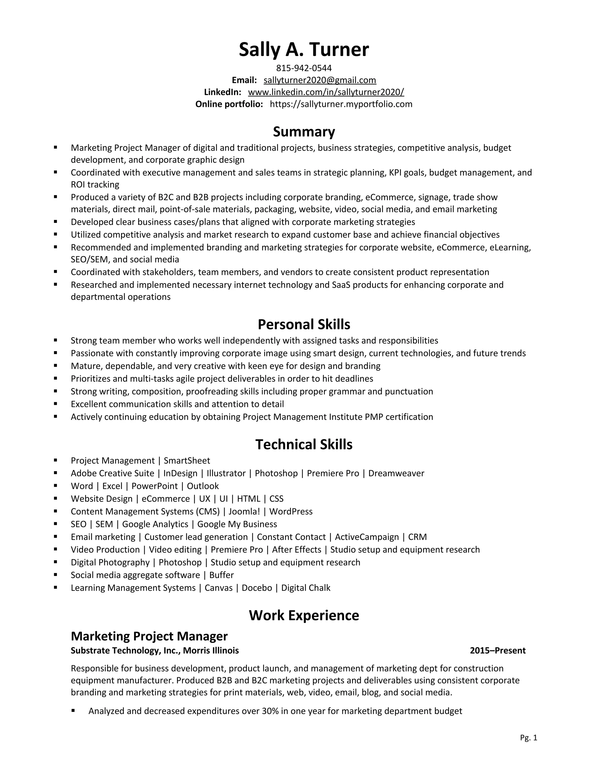 Sally Turner Resume | DOC