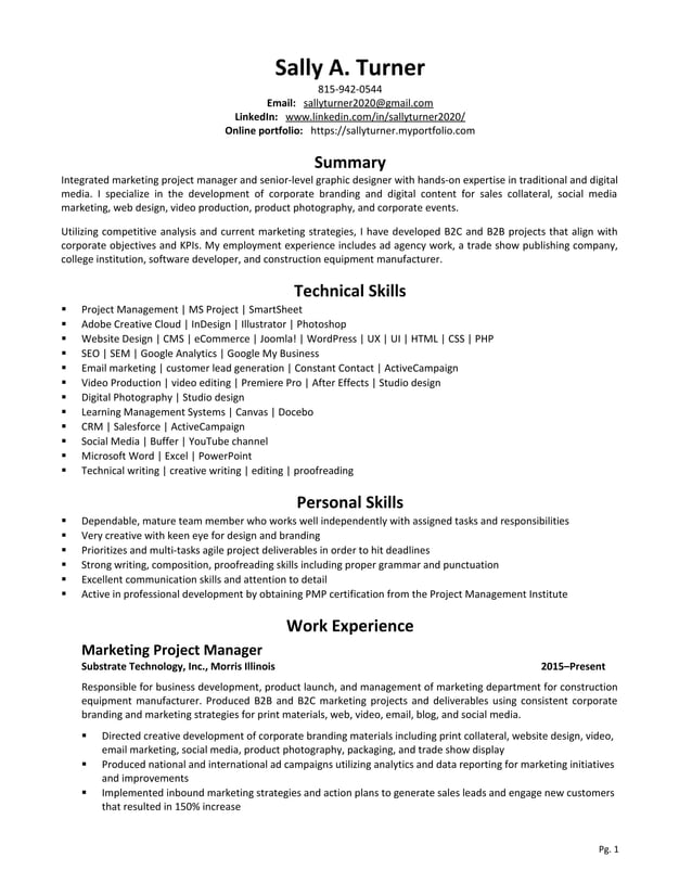 Sally Turner resume | DOC