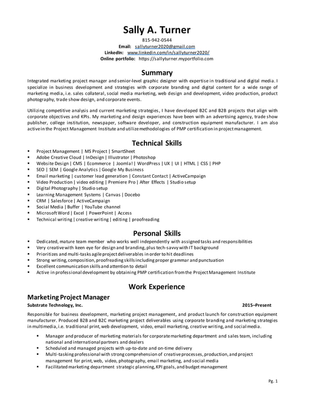Sally Turner resume | PDF