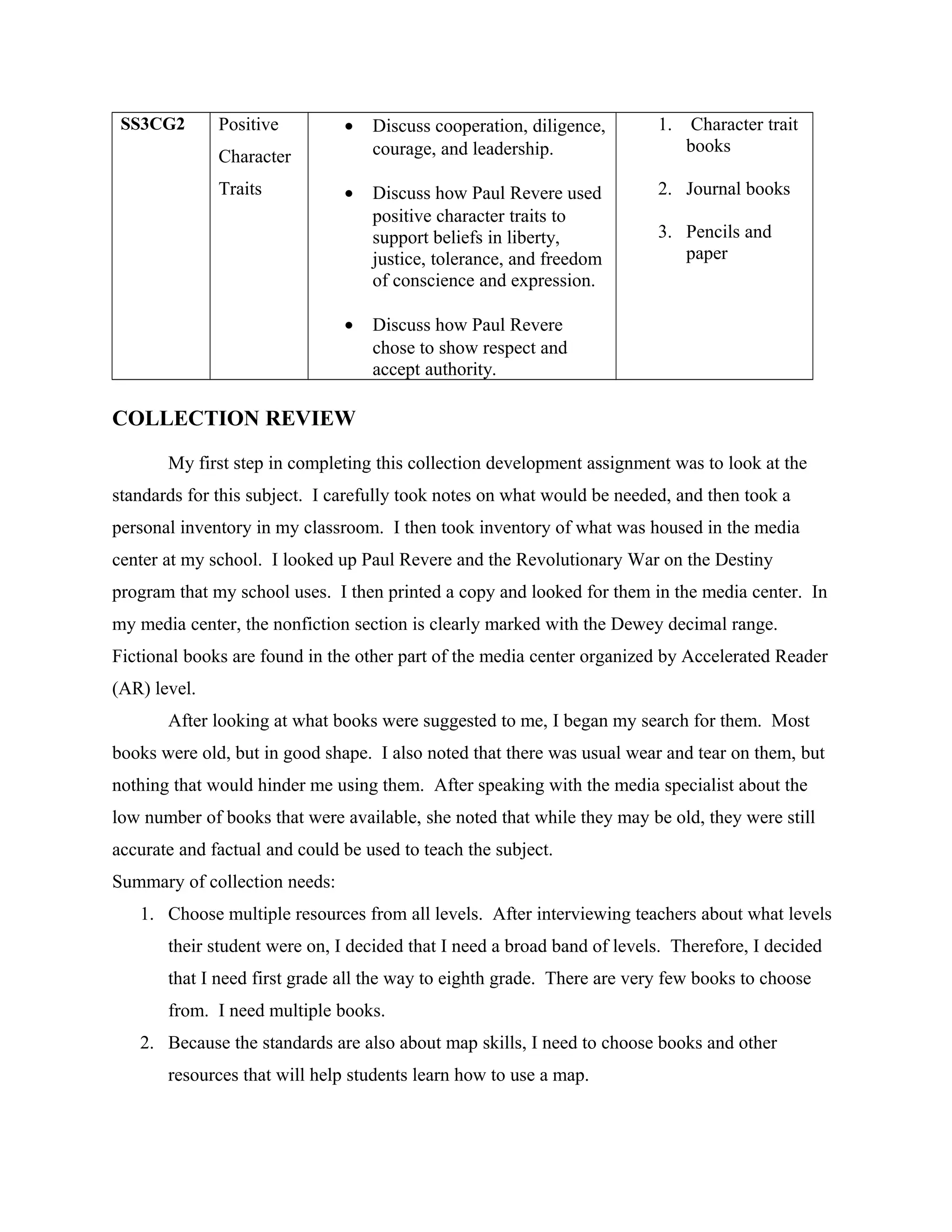 Crissy Turner - Collection Development Plan - FRIT 7134 | PDF