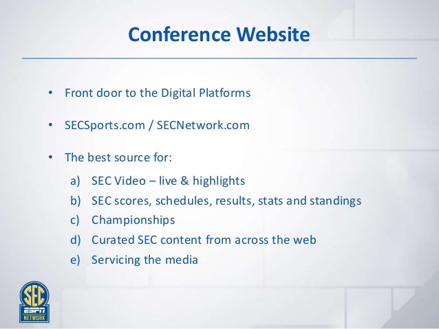 Chris Turner: SEC Programming SEC Network 101