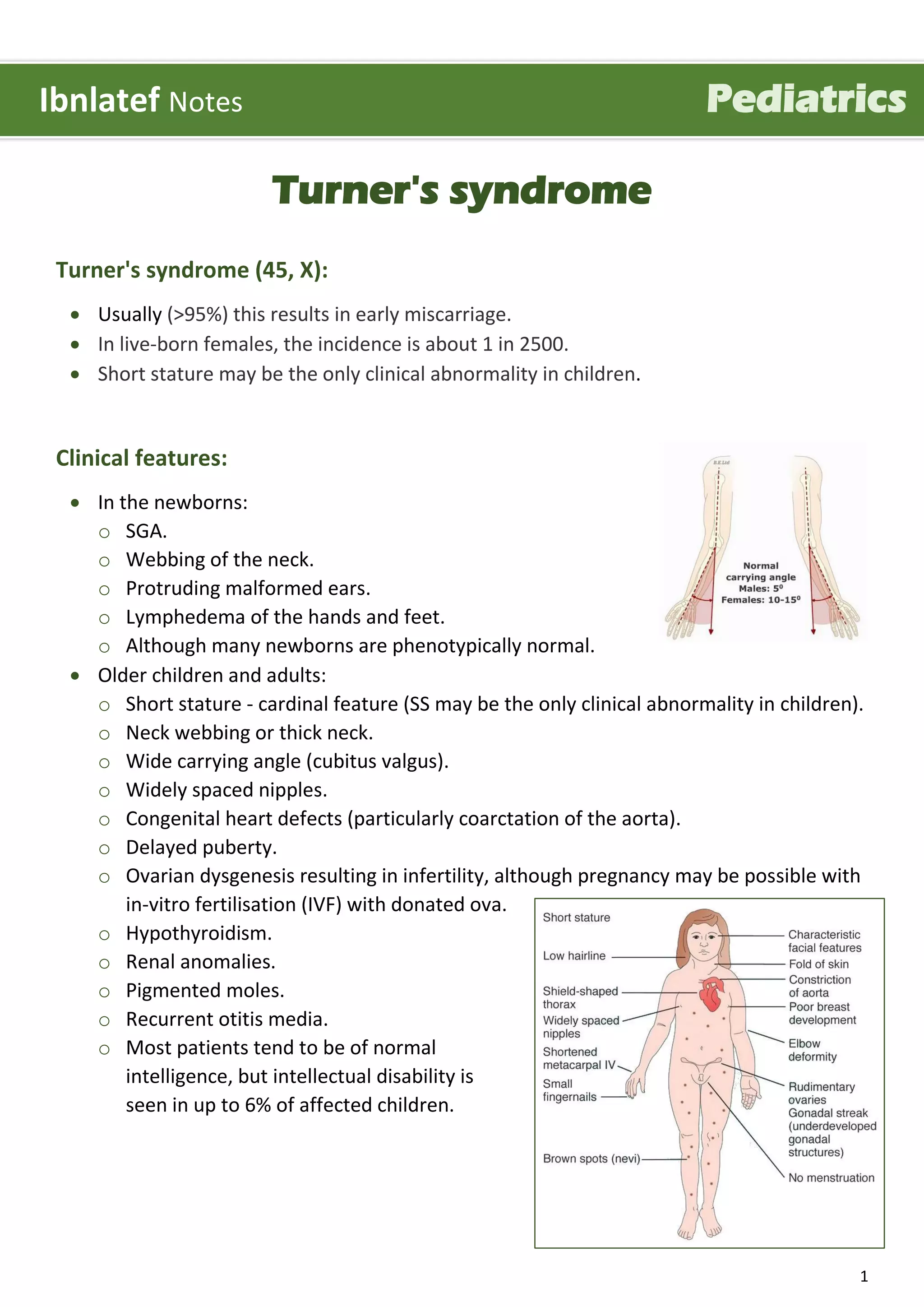 Turner's syndrome | PDF