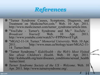 TURNER SYNDROM and causes any type sign symptoms | PPT