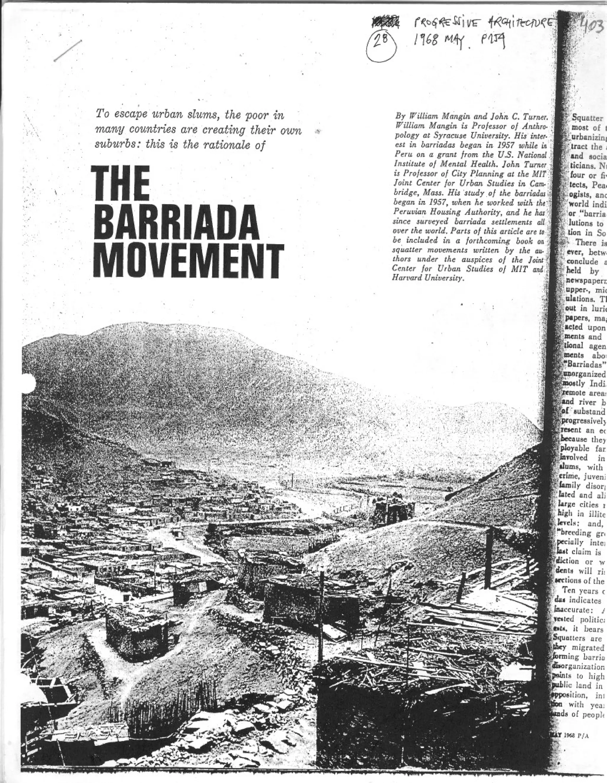 Turner, the barriada movement | PDF