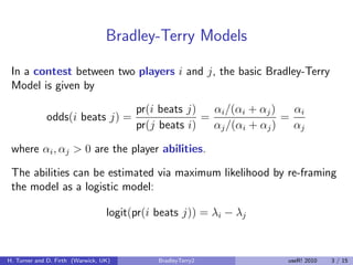 BradleyTerry2: Flexible Models for Paired Comparisons | PDF
