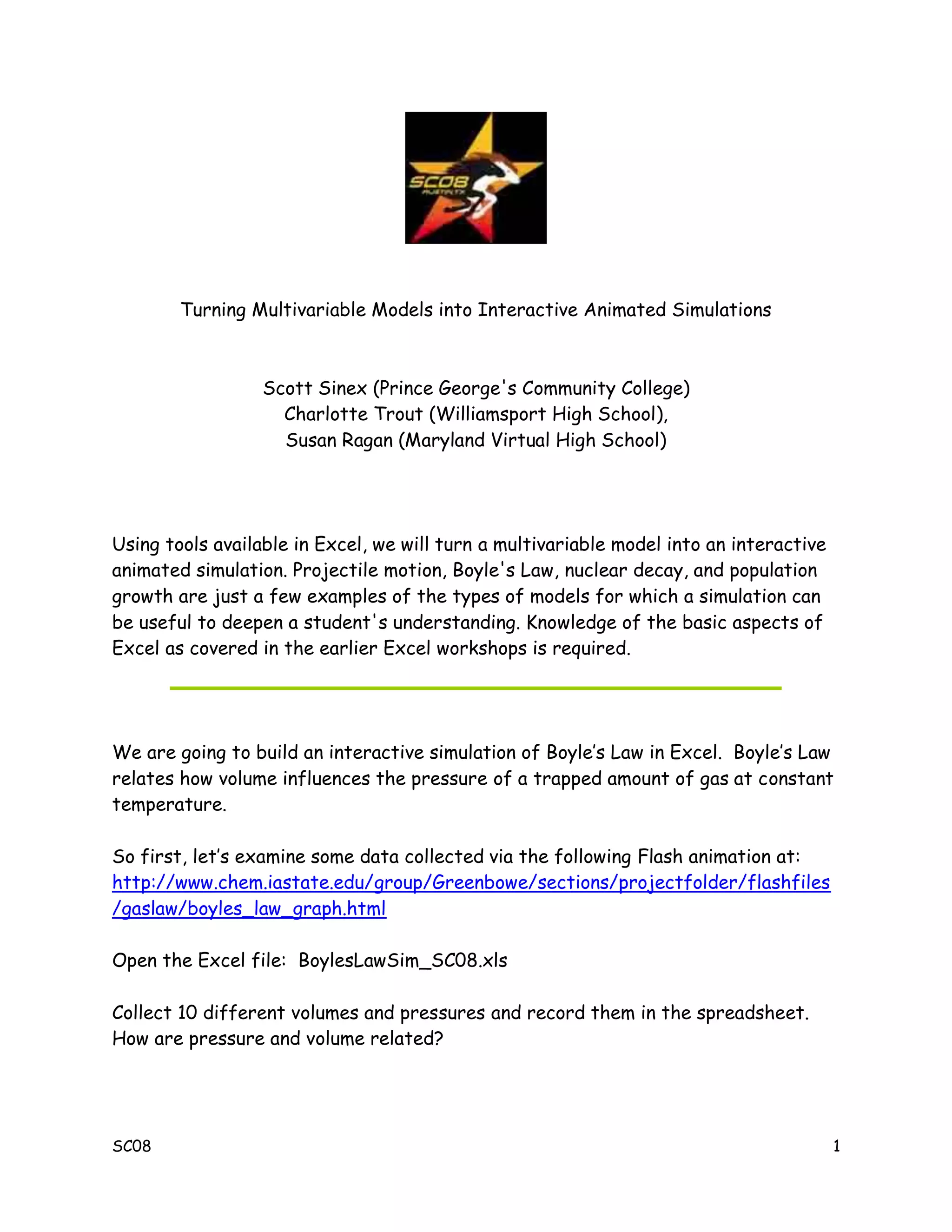 Turning Multivariable Models Into Interactive Animated Simulations | PDF