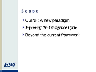 Deriving Intelligence from Open Source Information | PPS | Technology & Computing