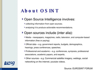Deriving Intelligence from Open Source Information | PPS | Technology & Computing