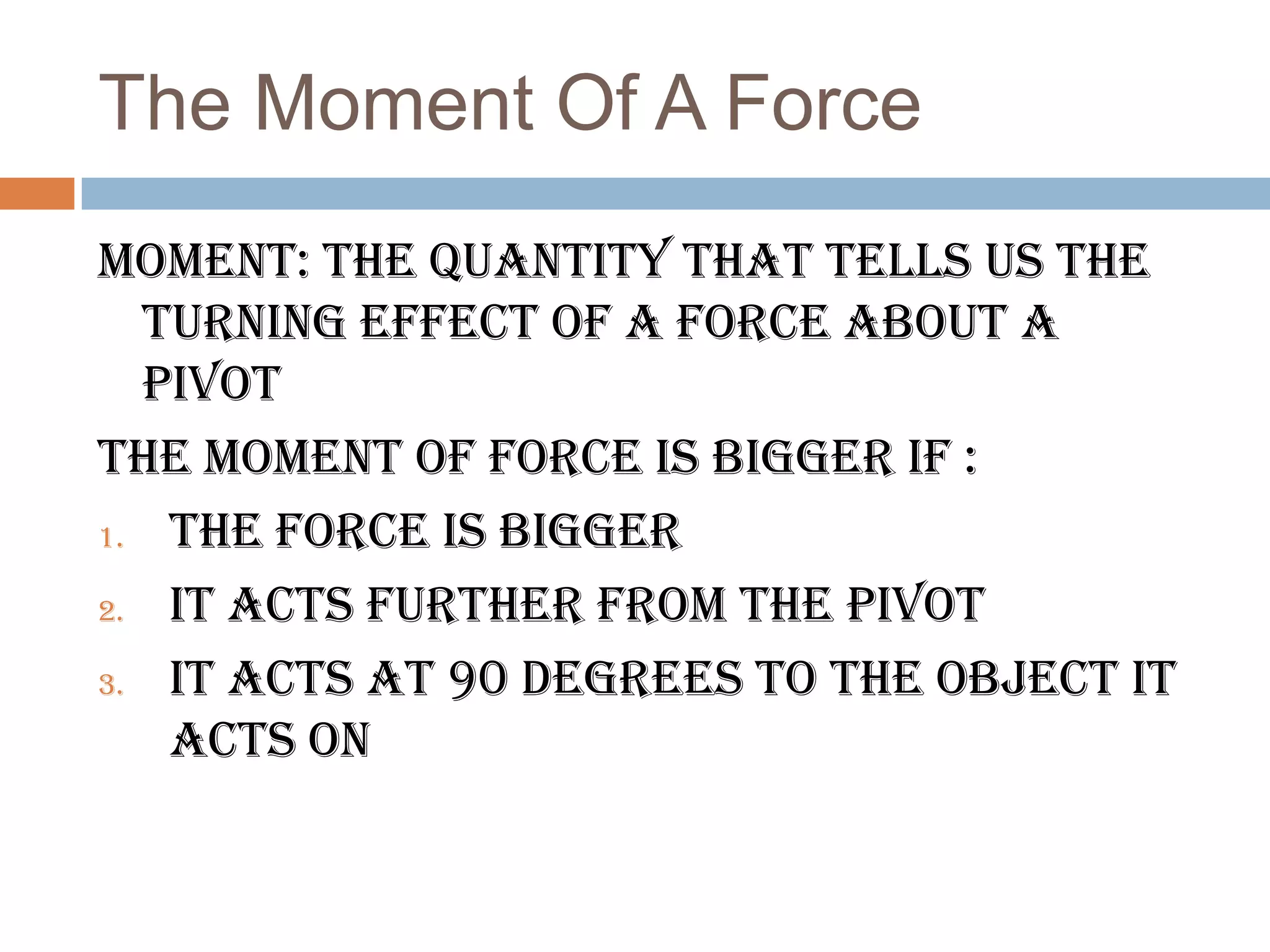 Turning effects of forces physics presentation for 9th grade Physics ...