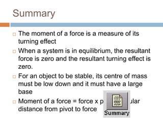 Turning effects of forces physics presentation for 9th grade Physics ...