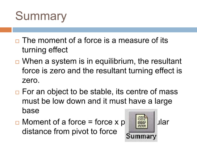 Turning effects of forces physics presentation for 9th grade Physics ...
