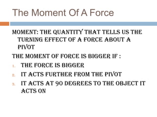 Turning effects of forces physics presentation for 9th grade Physics ...