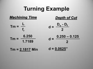 Turning Examples.pdf.manufacturing technology | PPT