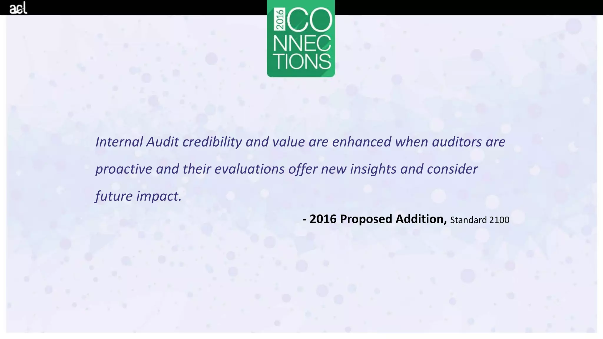 Turning internal audit into the data analytics epicenter for your ...