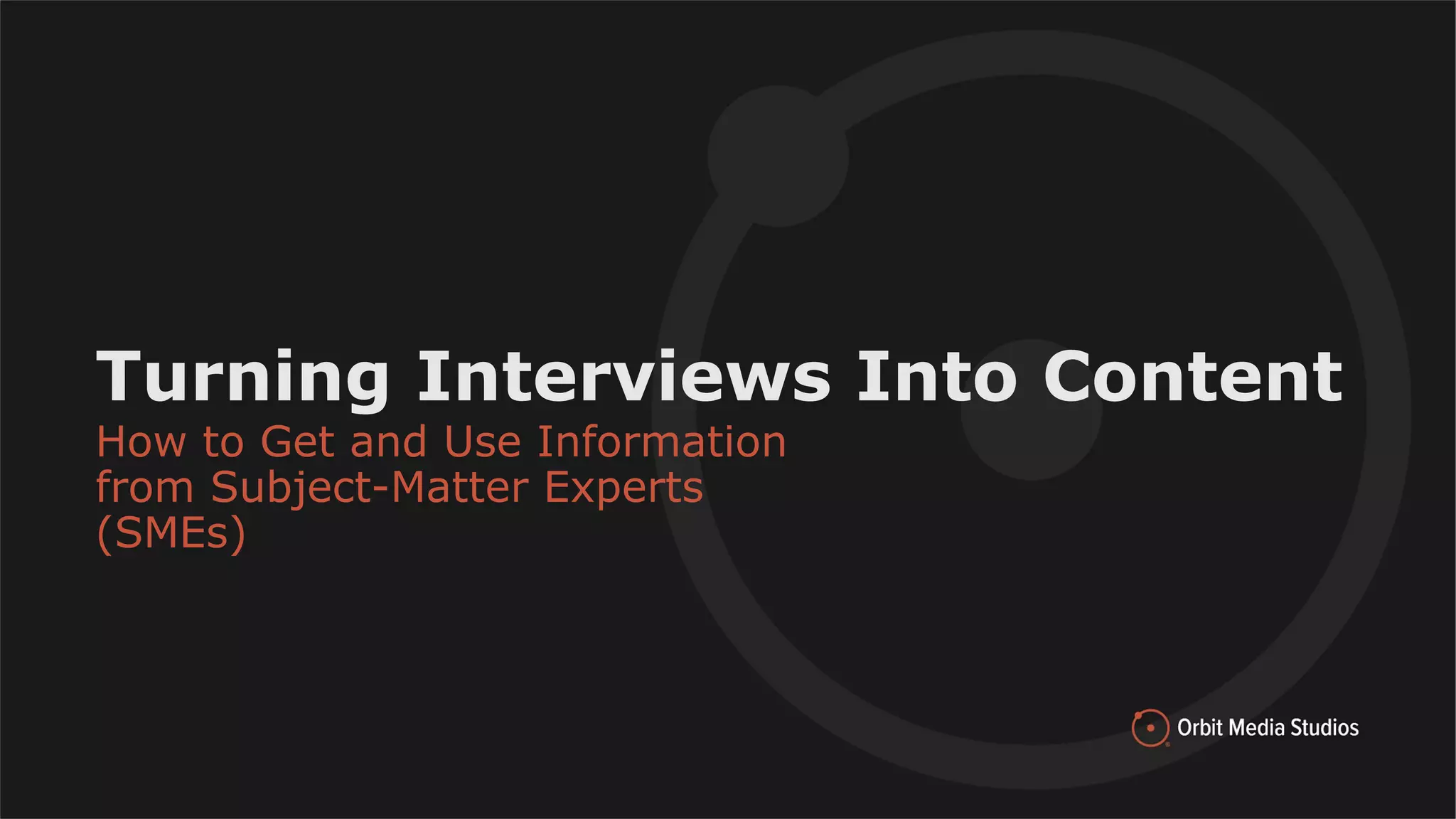 Turning interviews into content | PDF