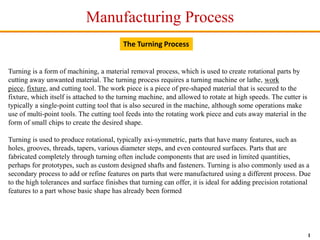 Turning operations in a nut shell for the elementary engineering school ...