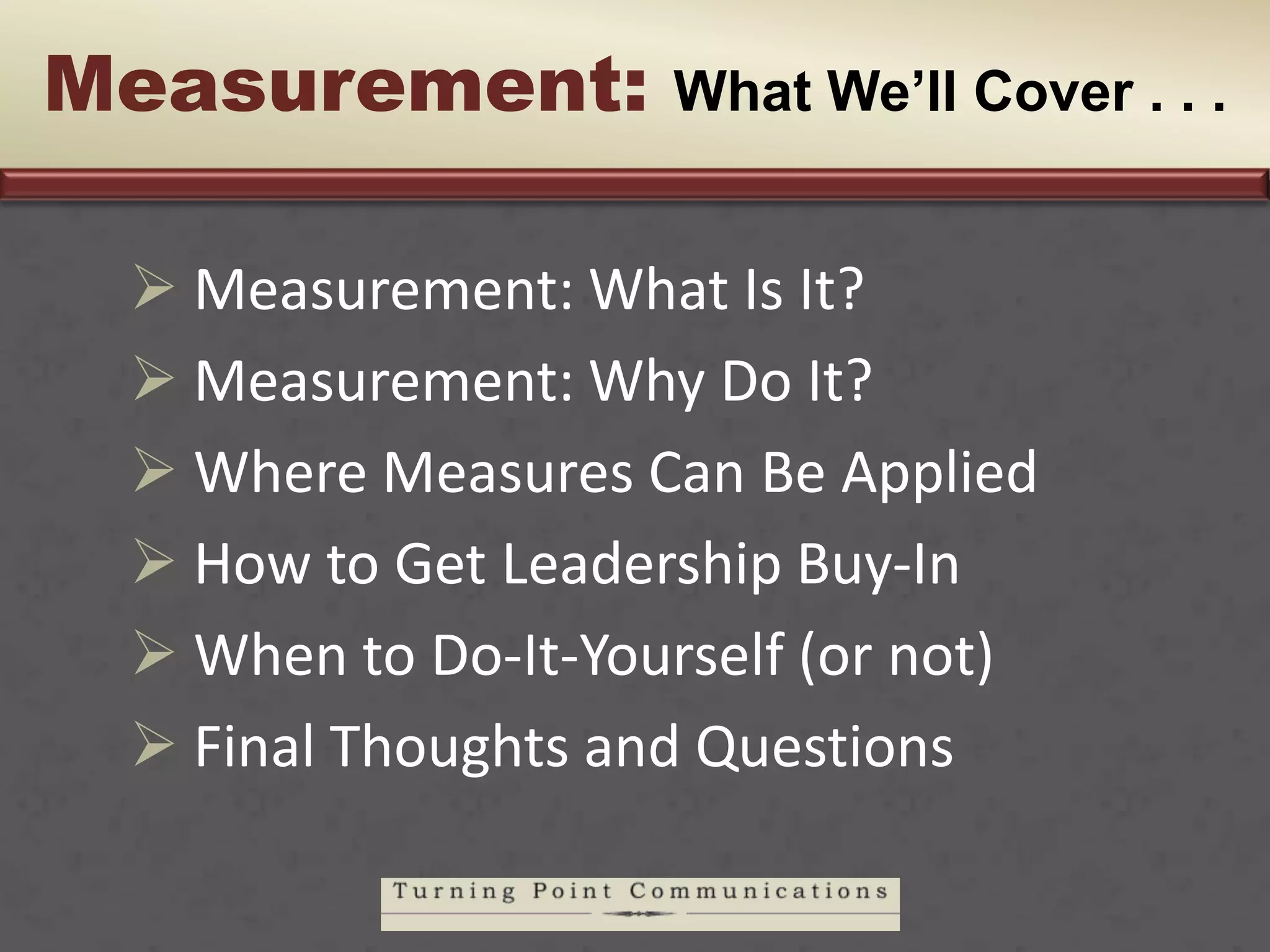 Communications Measurement presentation | PPT