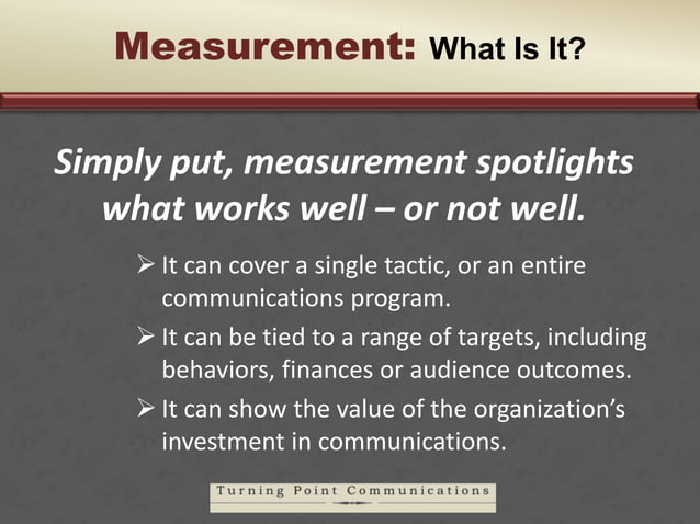 Communications Measurement presentation | PPT