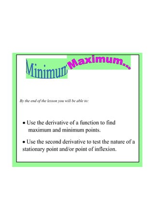 IB Maths. Turning points. First derivative test | PDF