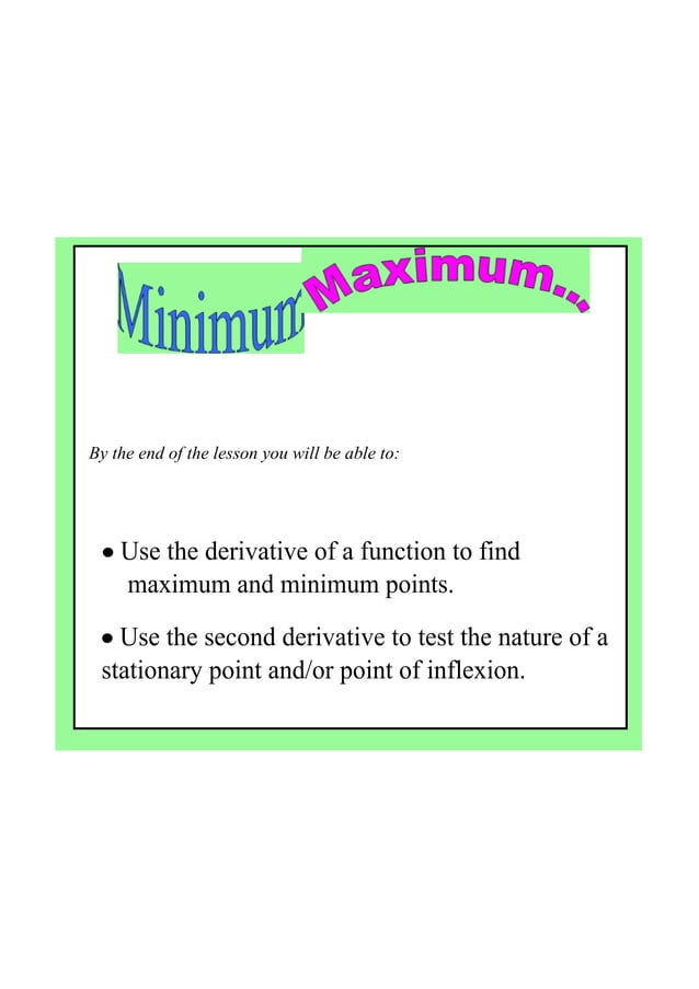 IB Maths. Turning points. First derivative test | PDF | Physics | Science
