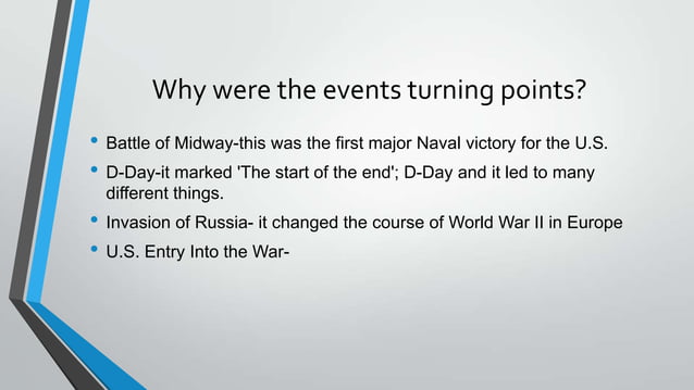 Turning points in world war ii | PPT