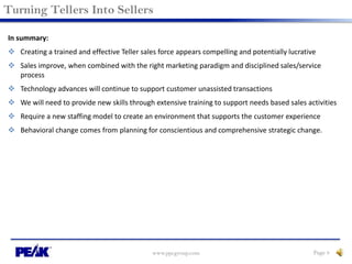Turning tellers into sellers | PPTX