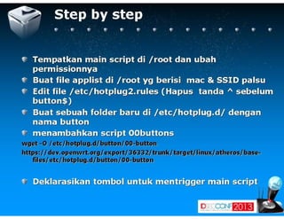 Turning tl mr 3020 into automate wireless attacker | PPT
