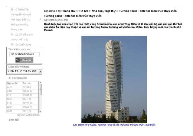 Turning torso tinh hoa ki n trúc th-y ði_n | PPT