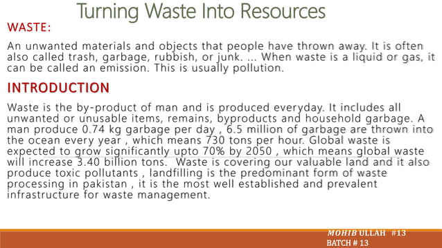 Turning waste into resources | PPT