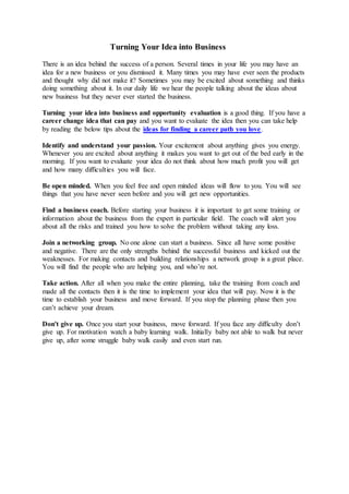 Turning your idea into business | PDF