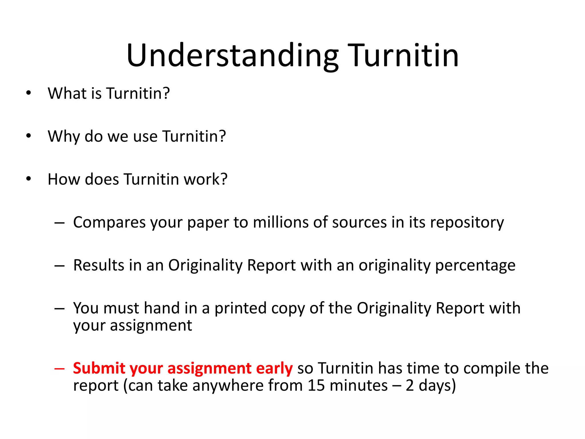 Turnitin directions | PPTX