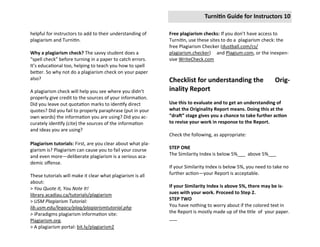 Turnitin Guide For Instructors: Web and D2L | PDF
