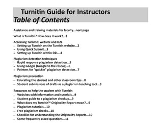 Turnitin Guide For Instructors: Web and D2L | PPT