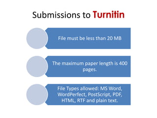 Turnitin intro | PPTX | Educational Assessment | Education