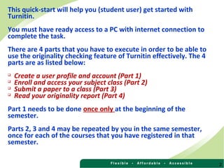 Turnitin Quick Start for Students | PPT